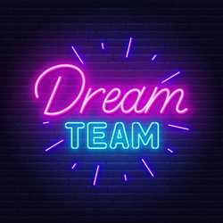 Neon sign word cool in frame on dark background Vector Image