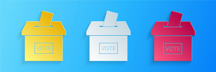 Paper cut vote box or ballot with envelope Vector Image