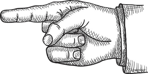 Vintage Pointing Finger Clip Art
