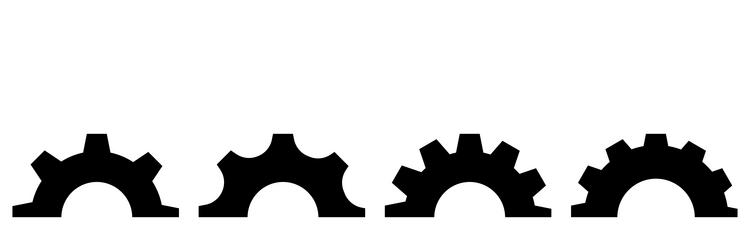 Gear workflow progress icons Royalty Free Vector Image