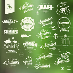 Summer vacation design elements and retro Vector Image