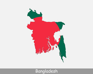 Bangladesh - flat country map silhouette Vector Image