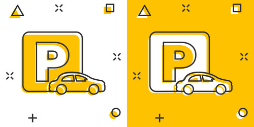 Car parking icon in flat style auto stand Vector Image