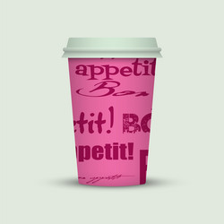 Coffee cup to go creative cappuccino Royalty Free Vector