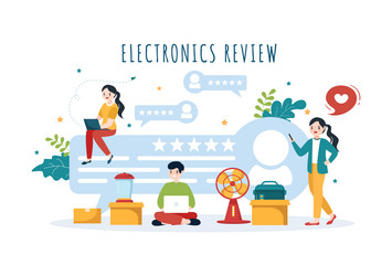 Electronics review with customer rating quality Vector Image