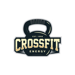 Hard work bodybuilding emblem logo Royalty Free Vector Image