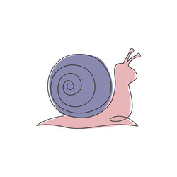 One single line drawing exotic snail Royalty Free Vector