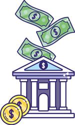 Saving money cartoon Royalty Free Vector Image