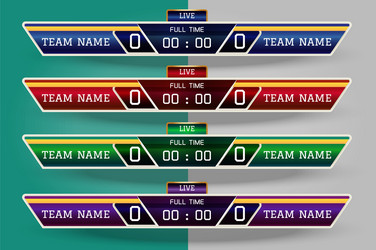 Soccer scoreboard digital screen graphic template Vector Image