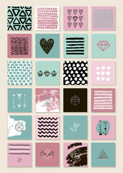 Set of artistic cards posterls art hand Royalty Free Vector