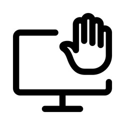 Using hand to stop desktop operations Royalty Free Vector