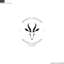 Antelope springbok logo outline style Royalty Free Vector