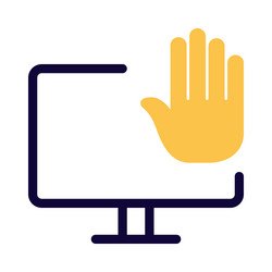 Using hand to stop desktop operations Royalty Free Vector