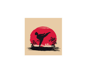 Creative abstract karate fighter Royalty Free Vector Image