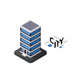 Isometric office building icon city Royalty Free Vector