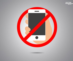 No cell phone mobile prohibited logo Royalty Free Vector