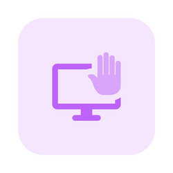 Using hand to stop desktop operations Royalty Free Vector