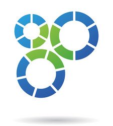 Colorful cogs or gears strip abstract logo icon Vector Image