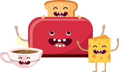 Bread toaster cartoon Royalty Free Vector Image