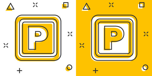 Car parking icon in flat style auto stand Vector Image