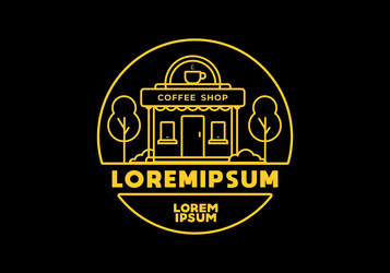 Coffee shop line art flat Royalty Free Vector Image