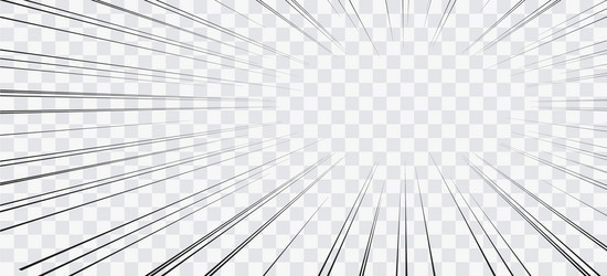 Speed lines as manga comic effect on transparent Vector Image