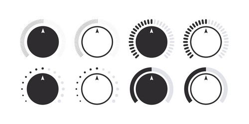 Volume control icons level adjustment Royalty Free Vector