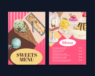Menu template with ice cream flavor Royalty Free Vector