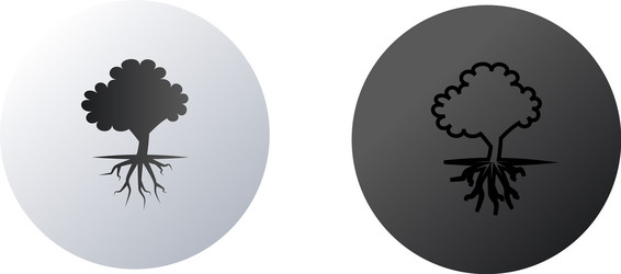 Linear tree with root system stock isolated Vector Image