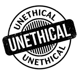 Unethical rubber stamp Royalty Free Vector Image