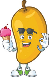 Super cool mango character cartoon mascot Vector Image
