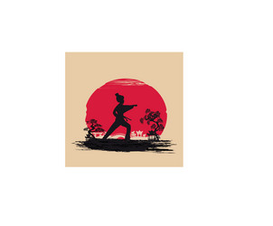 Creative abstract karate fighter Royalty Free Vector Image