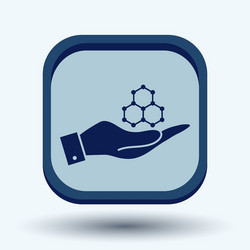 Hand holding a chemical compound symbol chemistry Vector Image