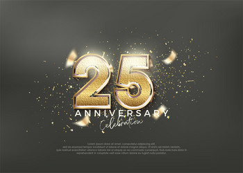 Golden number 25th premium design with luxurious Vector Image
