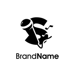 Simple initial s microphone logo Royalty Free Vector Image