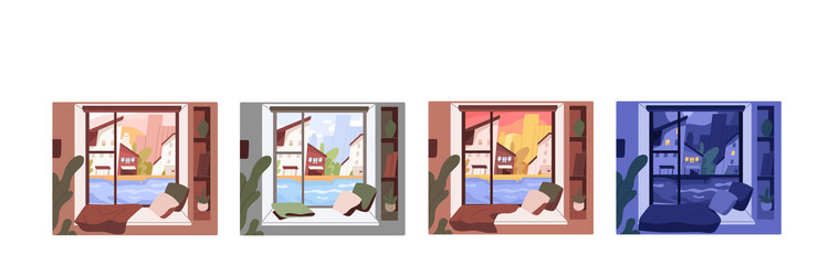 Different window views Royalty Free Vector Image