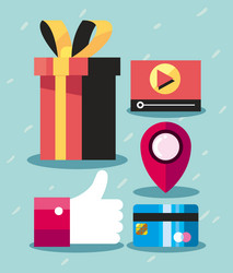 Eight online store items Royalty Free Vector Image