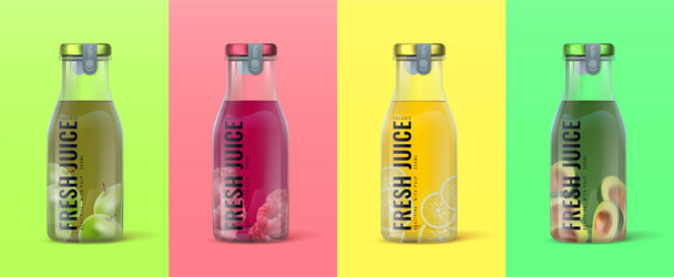 Realistic vaping tastes fruit flavours packaging Vector Image