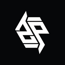 Zp logo monogram abstract infinity shape images Vector Image