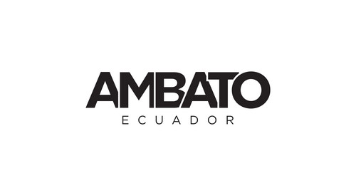 Ambato in the ecuador emblem design features Vector Image
