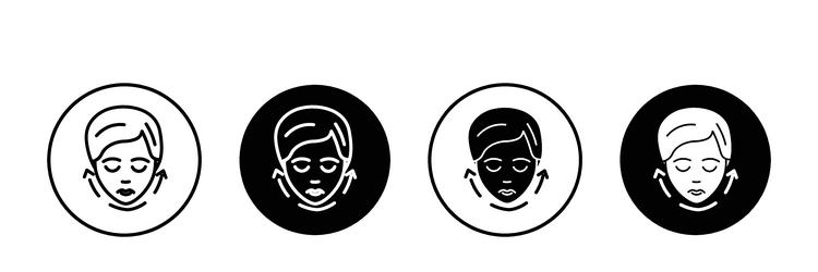 Facelift icon set skin surgery and wrinkle symbol Vector Image