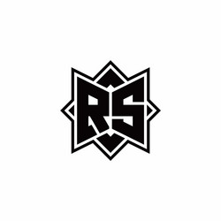 Rs monogram logo with a sharp shield style Vector Image