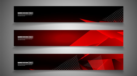 Set triangle background light header banner Vector Image