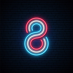 Number Eight Symbol Neon Sign Vector Images (over 190)