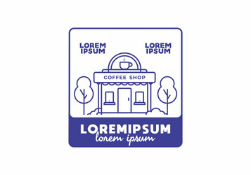 Coffee shop line art flat Royalty Free Vector Image