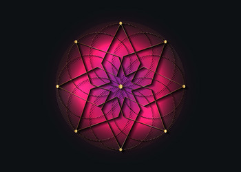 Hand drawing gold star with eight rays elegant Vector Image