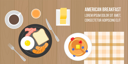 American breakfast Royalty Free Vector Image - VectorStock