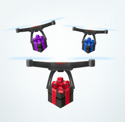 Air cargo express drone delivery tiny people Vector Image