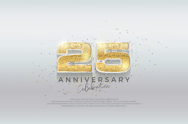 25th anniversary number with 3d white numbers Vector Image