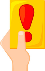 Colorful cartoon red yellow attention cards Vector Image